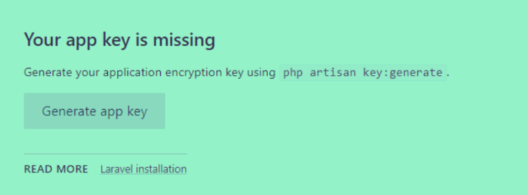 【Laravel】エラー対処法：No application encryption key has been specified｜Your app key is missing